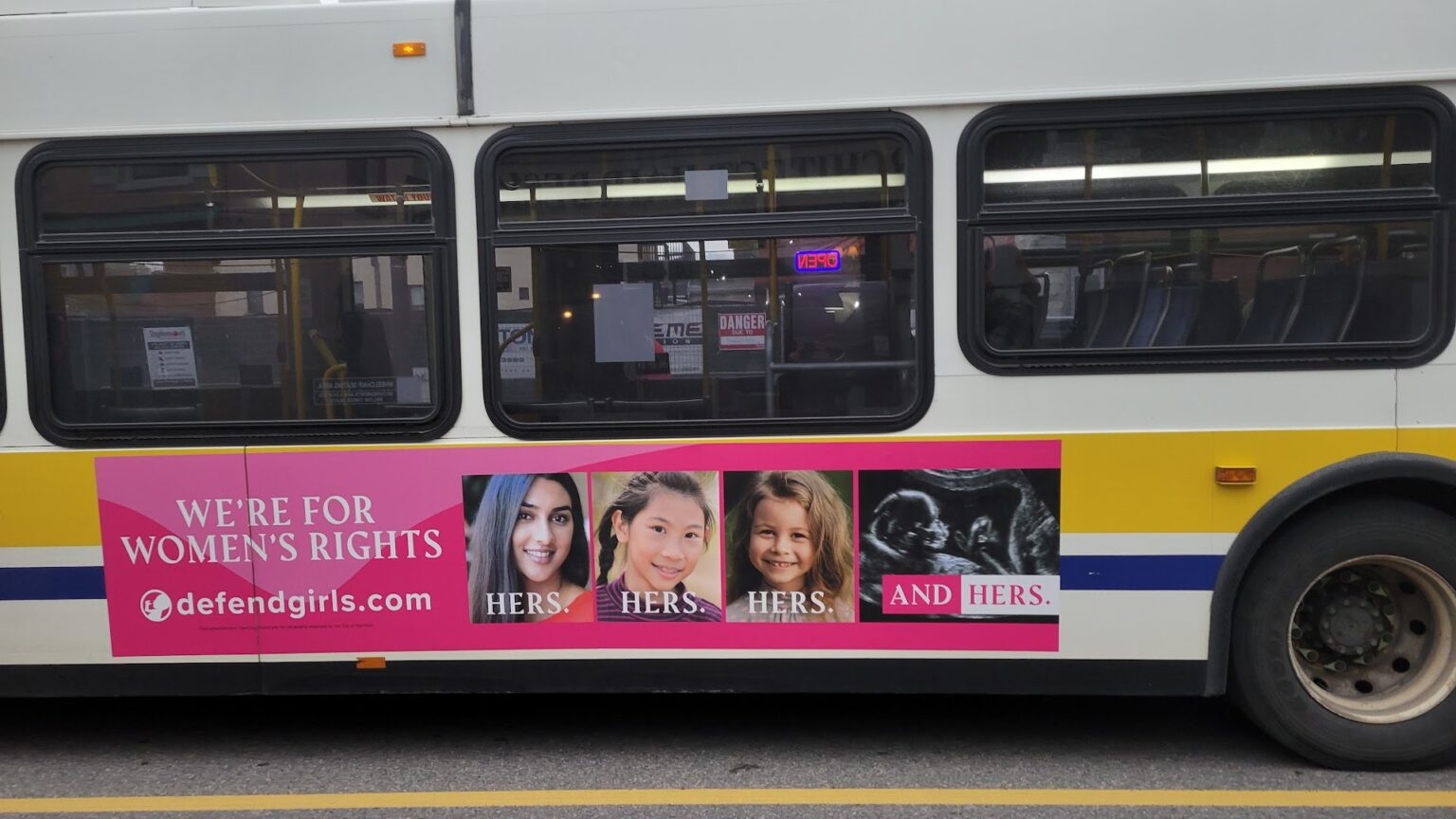Anti-Abortion/Pro-Life bus advertisement running on the side of ...